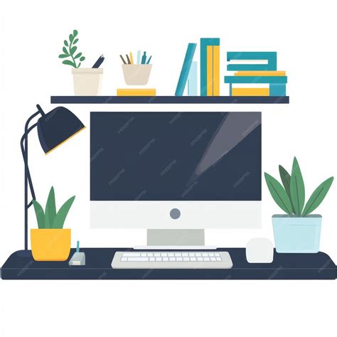 Office Computer Desk Setup With Coffee Cup Premium Ai Generated Image