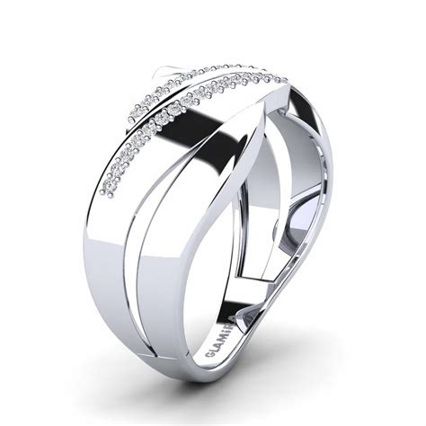 Compre Glamira Anillo Cedille En Corte Redondo 0 16 Quilates 14k Oro Blanco Diamante Glamira