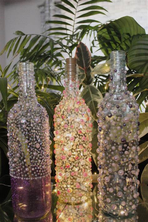 Upcycled And Hand Decorated Glass Bottles Etsy