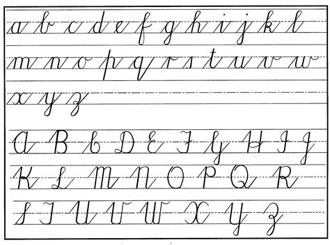 Cursive Letters A To Z Letter Format