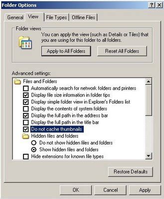 Prevent Thumbs Db Files From Being Created And Stored