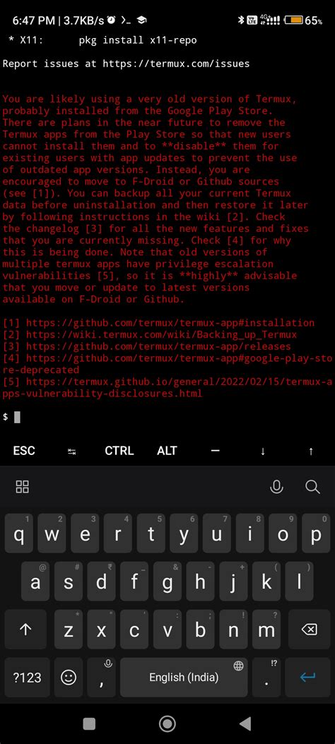 [bug] termux says please update but i am using already updated apk