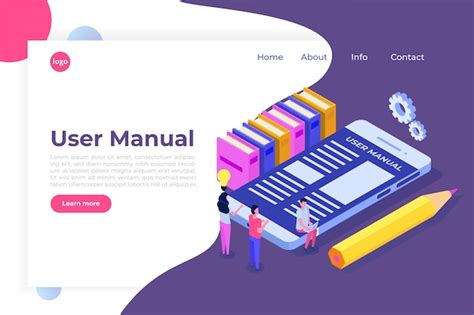 사용 설명서 아이소 메트릭 개념 프리미엄 벡터