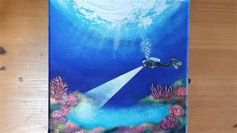 Under The Sea 바닷속 그리기고요한 바닷속풍경 아크릴쉬운그림취미미술함께 그림그려요 Youtube