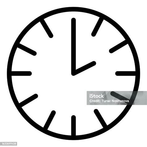 시계 회선 아이콘입니다 서클 타임 시계 기호 흰색 배경에 윤곽선 스타일 픽토그램 가정 또는 사무실 벽시계 표지판 모바일 개념 웹 디자인 벡터 그래픽 0명에 대한 스톡 벡터