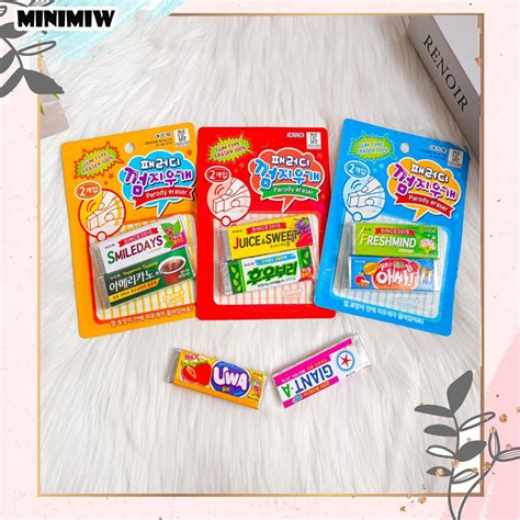 Jual Penghapus Permen Karet Panjang Isi 2 Parody Eraser Hapusan Alat