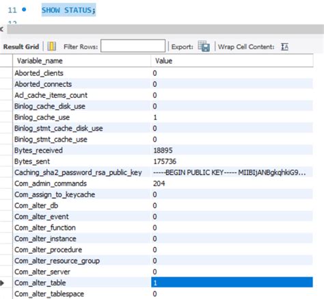mysql database information and commands