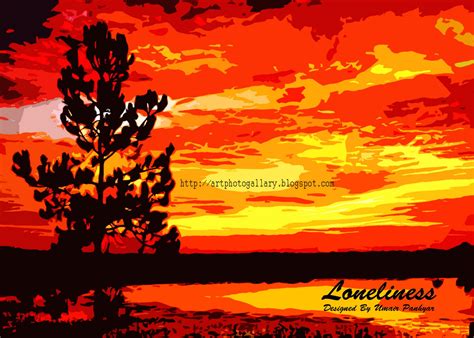 Tree In Sunset Painting Art Photo Gallery