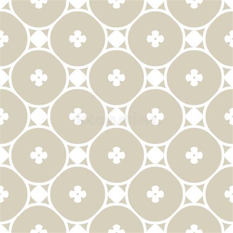 Vector Floral Seamless Pattern Subtle Geometric Background With Circular Grid Stock Vector