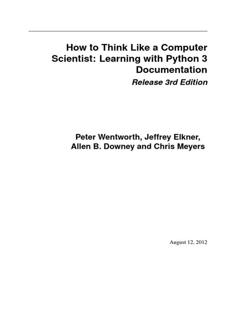 How To Think Like Computer Scientist Pdf Parameter Computer Programming Computer Programming