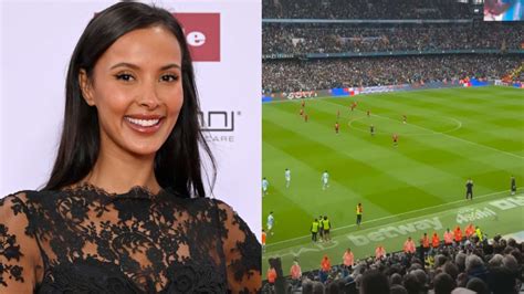 Ruben Dias Fan Club Maya Jama Soaks Up Manchester Derby Experience As