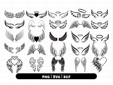 25 Angel Wings Svg Bundle Angel Wings Clip Art Wings Cut File For