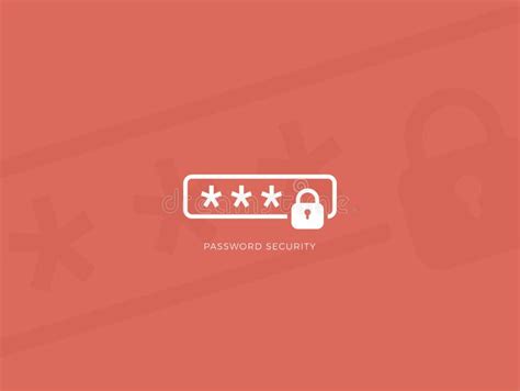 Password Lock Password Security Red Background Icon Stock Vector