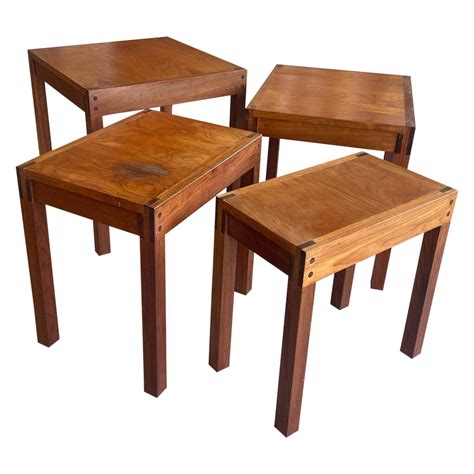 Set Of Four Wood Nesting Tables Pop Up Home