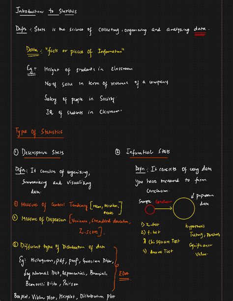 Stats Lecture Notes On Statistics Introduction Introduction To Statishis Defn Stats Is