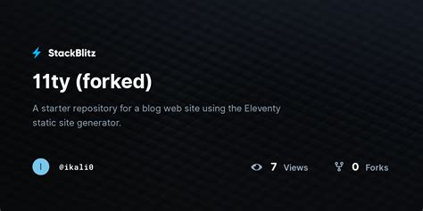 11ty Forked Stackblitz