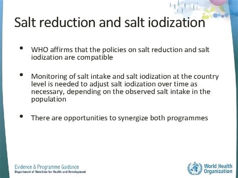 Who Evidence And Guidance For Salt Iodization Salt