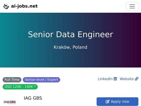 Hiring Senior Data Engineer In Kraków Poland Raimljobs