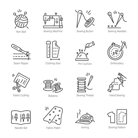 Premium Vector Bundle Of Modern Sewing Linear Icons