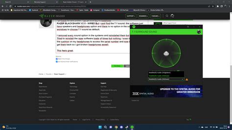 7 1 Surround Sound Audio Device Not Showing Razer Insider