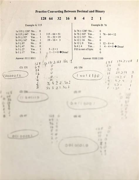 Solution Practice Converting Between Binary And Decimal Studypool