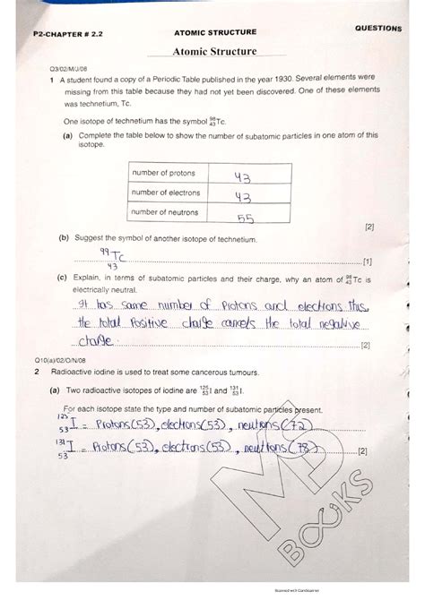 SOLUTION O Level Chemistry Atomic Structure Solved Past Paper Solutions Studypool