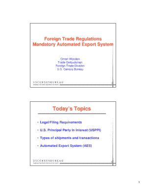 Fillable Online Mandatory Automated Export System Fax Email Print PdfFiller