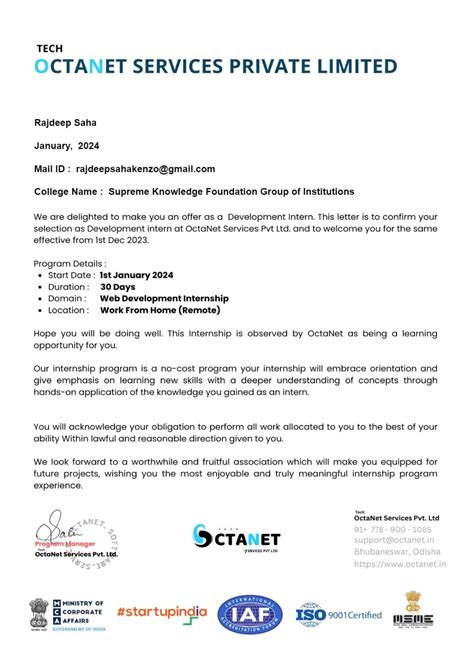 Webdev Internship Excited Learning Opportunity Jan2024 Octanet Rajdeep Saha