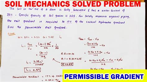 Critical Hydraulic Gradient Formula Derivation At Maurice Delgado Blog