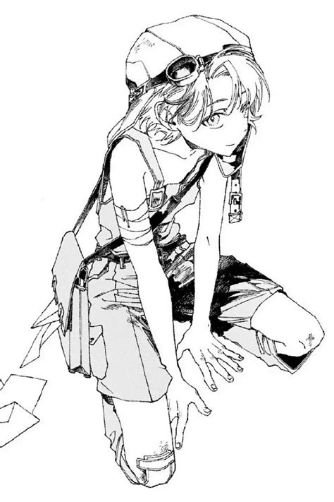 插画灵感｜酷酷的黑白线稿 小红书 花瓣网