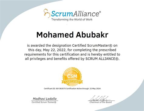 Mohamed Abubakr On Linkedin Csm Certifiedscrummaster Scrumalliance