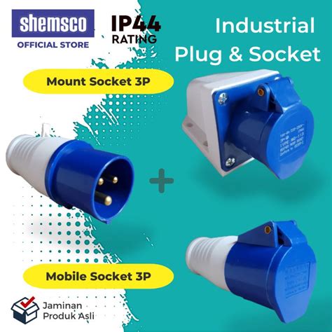 Jual Ac 220v 415v 3 Pole 32 Ampere Industrial Plug Socket Shemsco Panel