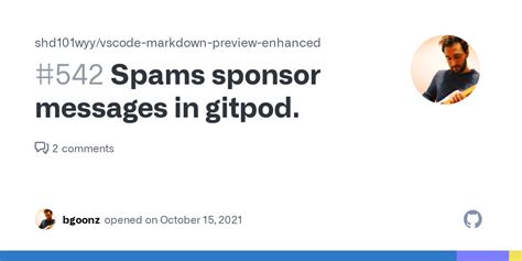 Spams Sponsor Messages In Gitpod · Issue 542 · Shd101wyyvscode Markdown Preview Enhanced · Github