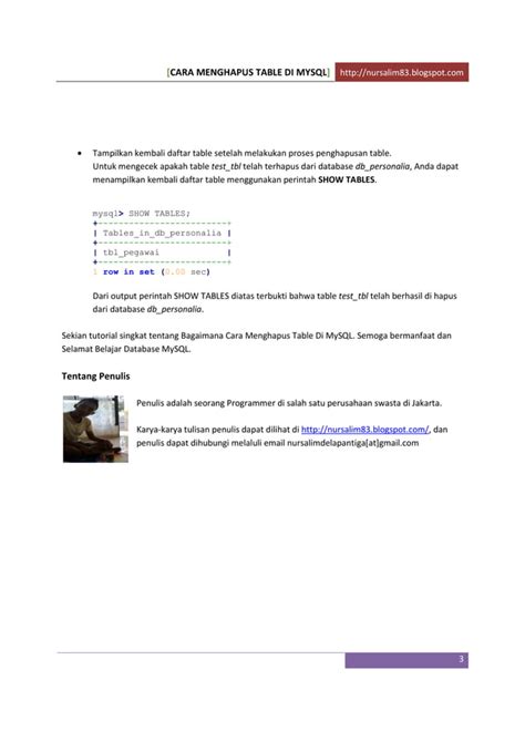 Cara Menghapus Table Di Mysql Pdf