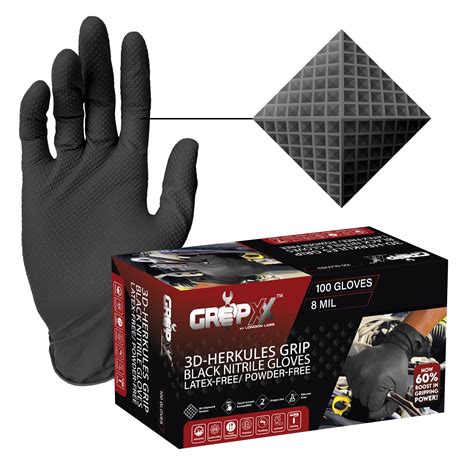Black Nitrile Grip Gloves Différence Gant Nitrile Et Vinyle Oqwcdg