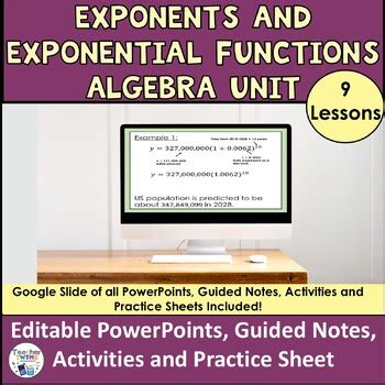 Exponents And Exponential Functions Algebra Unit By Teacher Twins