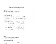 Trig Worksheet Exact Values And Trig Equations No Calculator Course Hero