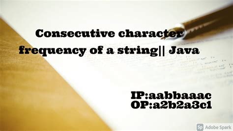 Qa Programming Find Occurrence Of Consecutive Character In String Java Youtube