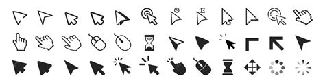 Premium Vector Cursor Icon Mouse Click Cursor Collection Computer