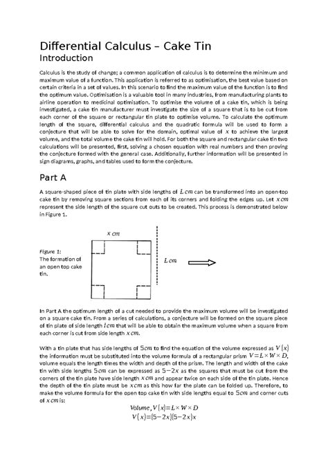 Differential Calculus This Application Is Referred To As Optimisation