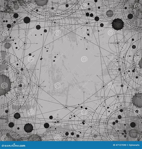 Monochromatic Geometric Abstract Dotted Drawing Architecture Pr Stock Vector Illustration Of