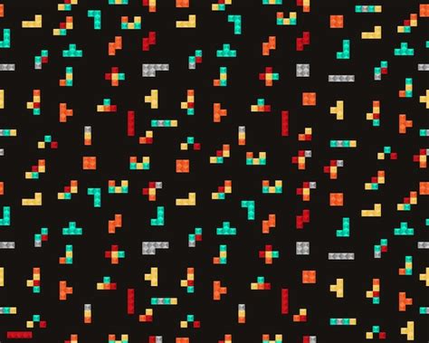 Premium Vector Vector Flat Seamless Texture Pattern Tetris Pieces