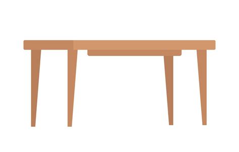 Wooden Table Semi Flat Color Vector Object Kitchen Furniture Editable Element Full Sized Item