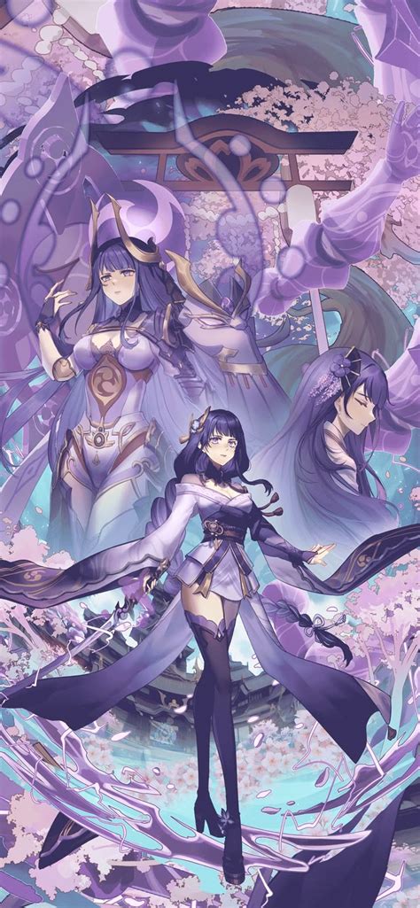 Raiden Shogun Wallpaper Garabatos Lindos Personajes De Anime Dise O De Personajes