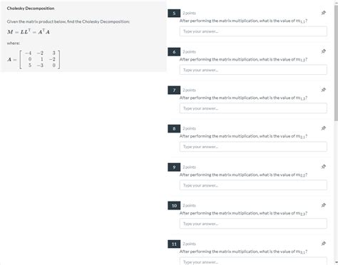 Solved Cholesky Decomposition 5 2 Points Given The Matrix