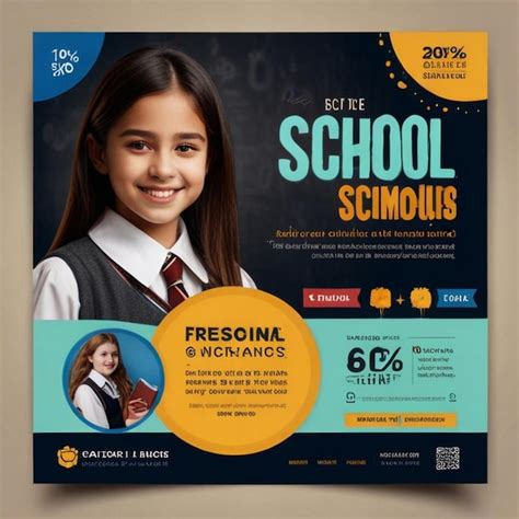 A Girl With A School Poster On It That Says Get School School Premium Ai Generated Image