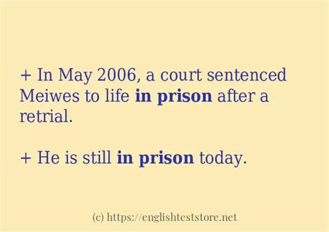 Use In Sentence Of In Prison Englishteststore Blog