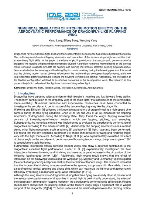 Pdf Numerical Simulation Of Pitching Motion Effects On The