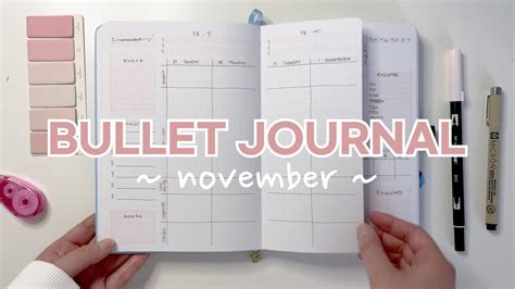 불렛저널 11월 불렛저널 미니멀 셋업 표지 위클리 로그 독서 기록 월간 성찰리뷰 Youtube