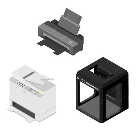 Premium Vector Printing House Concept 3d Printer Lasser Print High